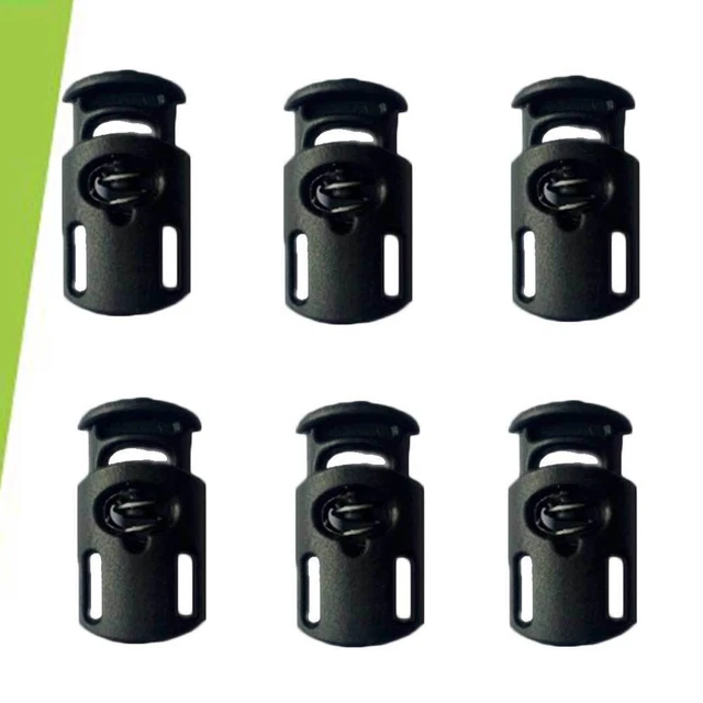 100 PCS PLASTIC Cord Lock Spring Locks End Stop Toggle Stoppers Toggles ...
