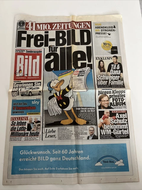 BILD ZEITUNG SONDERAUSGABE 60 Jahre 23./24. Juni 2012 Bildzeitung Stern ...