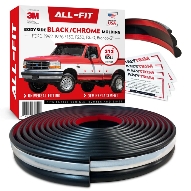 ALL-FIT REPLACEMENT SIDE Molding Trim Old Body Style 1992-96 Ford Truck ...