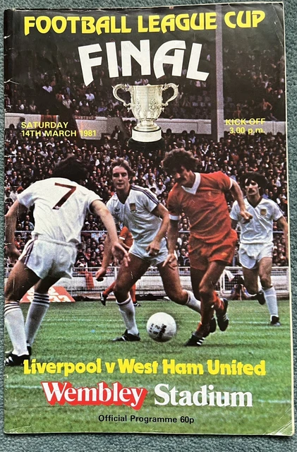 1981 FOOTBALL LEAGUE Cup Final Official Souvenir Programme Liverpool v ...