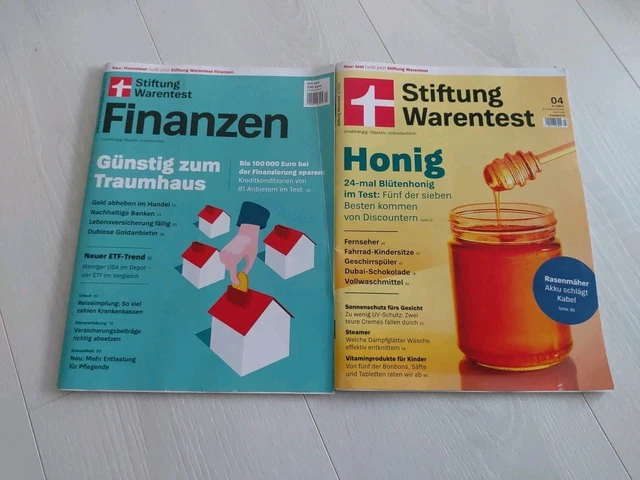 1XSTIFTUNG WARENTEST+1X FINANZTEST jeweils Ausgabe APRIL 2025 ungelesen ...
