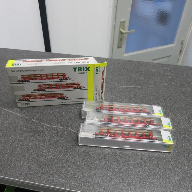 TRIX MINITRIX SPUR N 15930 Set mit Rungenwagen Snps OVP | unbespielt ...
