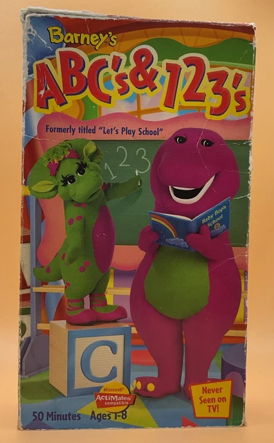 BARNEY - BARNEY'S ABC's & 123's VHS 1999 White Tape ABCs 123s *Buy 2 ...