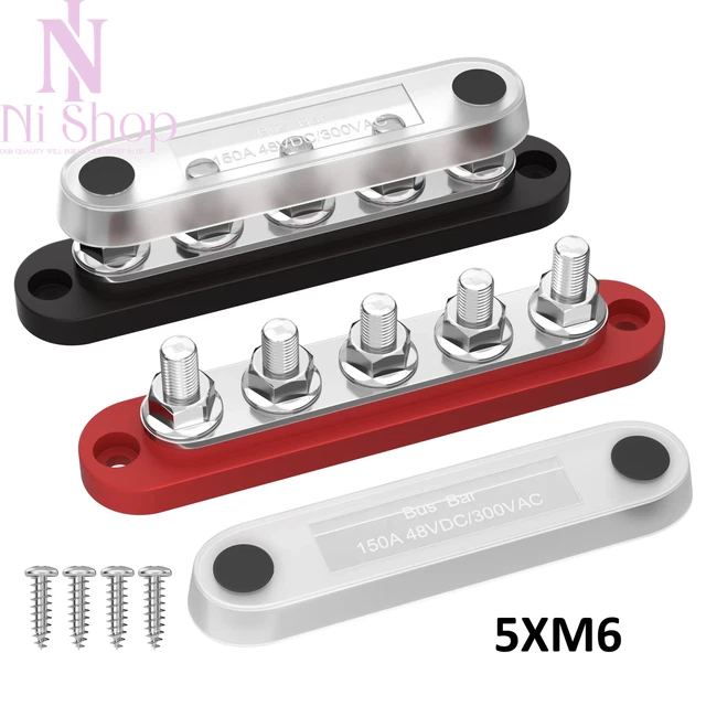 BUS BAR 12V Power Distribution Block Max 150A 48VDC 5 Post Busbar Terminal Block $44.99 ...