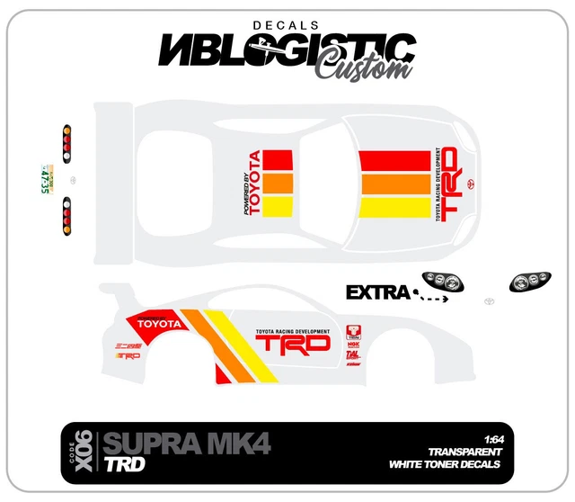 HOT WHEELS TOYOTA Supra Custom Universal WaterSlide Decal 1/64 Scale 03 ...