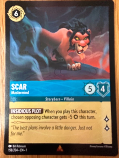 DISNEY LORCANA TCG: The First Chapter: Rare Card: Scar - Mastermind EUR ...