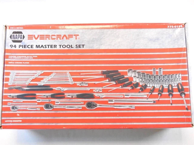 NAPA EVERCRAFT USA 94 Pc Master Tool Set Sockets, Pliers - NEW £69.99 ...