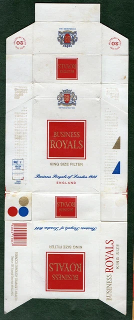 OLD EMPTY CIGARETTE packet early Health warning Business Royals #277 £4 ...