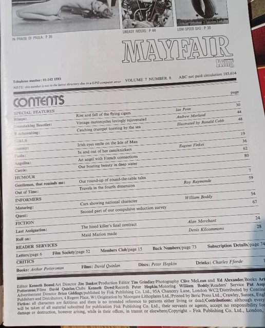 MAYFAIR MAGAZINE VOLUME 7 no 8 in very good condition. £12.92 - PicClick UK