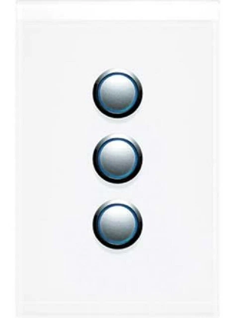 CLIPSAL SATURN PUSH BUTTON SWITCH 3-Gangs 20A 250V, LED Backlit, Zen ...