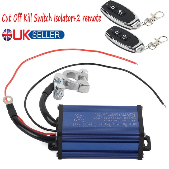 WIRELESS DUAL REMOTE Car Battery Master Disconnect Cut Off Kill Switch ...