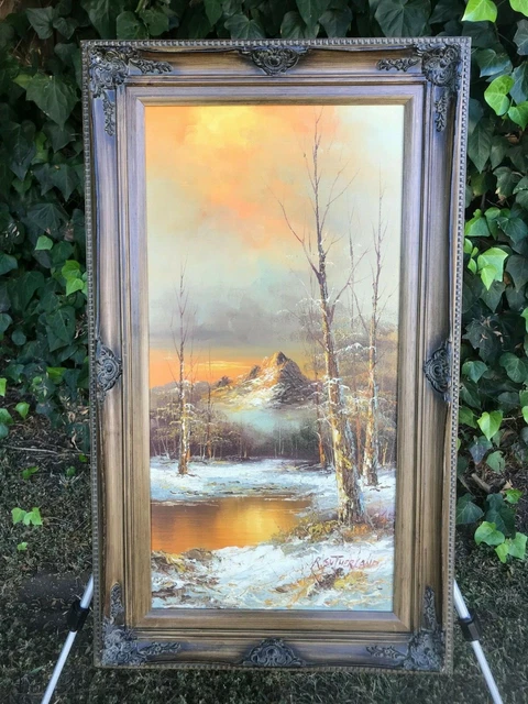 R SUTHERLAND ORIGINAL 1960s MODERN IMPRESSIONIST Landscape Oil on ...