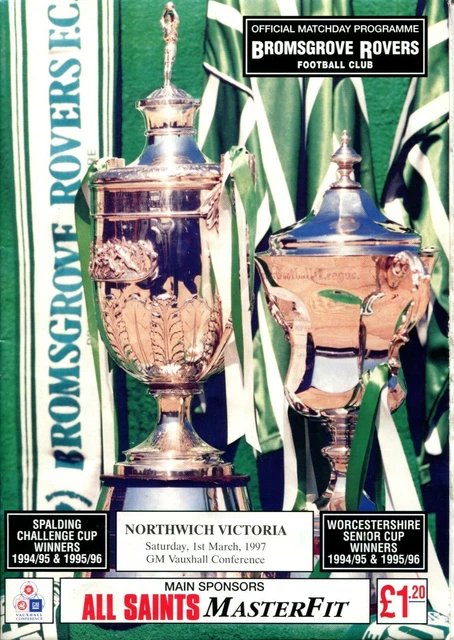 BROMSGROVE ROVERS V Northwich Victoria 01/03/97 Football Conference EUR ...