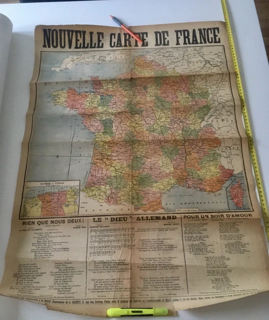 VIEUX PAPIERS NOUVELLE Carte De France 1914 1918 Grand Format EUR 35,00 ...