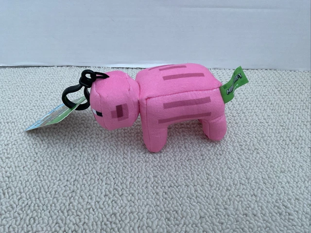 MINECRAFT PLUSH CLIP-ON Pink Pig Plush Toy Video Game Character with ...