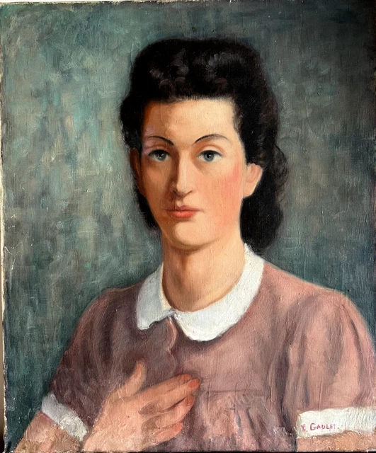 HENRY GAULET ( 1863- 1936) peinture ancienne HST , signé, portrait d ...