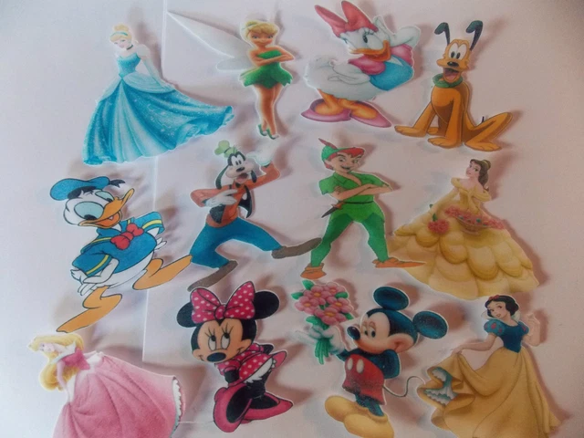 12 PRECUT DISNEY Mix Edible wafer/rice paper cake/cupcake toppers £2.85 ...