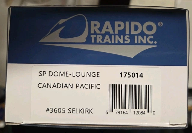 RAPIDO HO SP Dome-Lounge w/Flat Sides: Canadian Pacific: #3605 "Selkirk ...