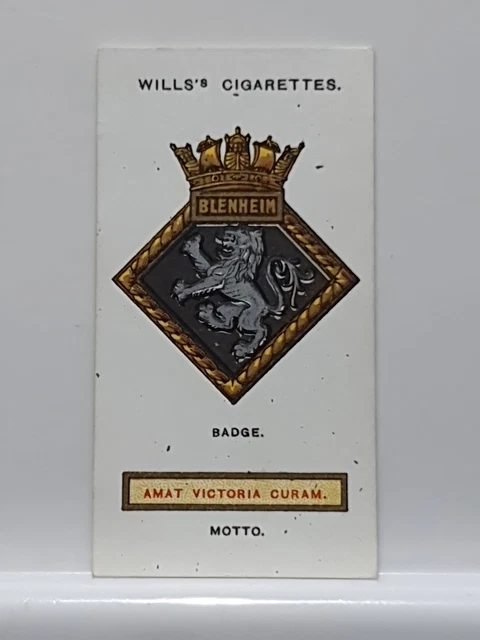 WILLS CIGARETTE CARD, Ships Badges, #43 Blenheim (RD3) £1.99 - PicClick UK
