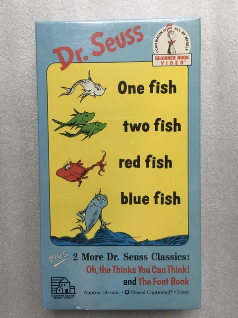 DR. SEUSS ONE Fish Two Fish Red Fish Blue Fish (VHS, 1989) NEW Sealed £ ...