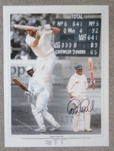 GRAHAM GOOCH SIGNED England Cricket 16x12 Montage Photo AFTAL #215 £24. ...