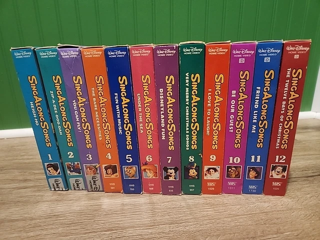 DISNEY SING ALONG Songs Vol 1-12 VHS Movie Lot Set W/ Box EUC ...