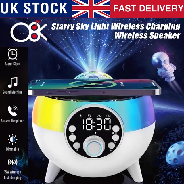 15W WIRELESS CHARGER Smart RGB LED Atmosphere Lamp Bluetooth Speaker ...