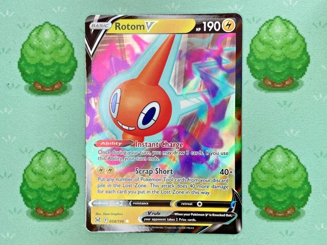 POKEMON - ROTOM V - 058/196 - Lost Origin - Ultra Rare £1.95 - PicClick UK