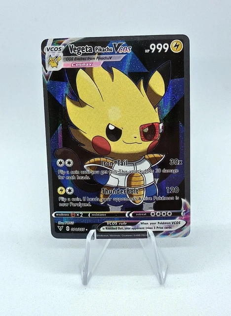 PIKACHU POKEMON VEGETA Dragon Ball Z Dbz Pika Carte Card Holo Prism ...