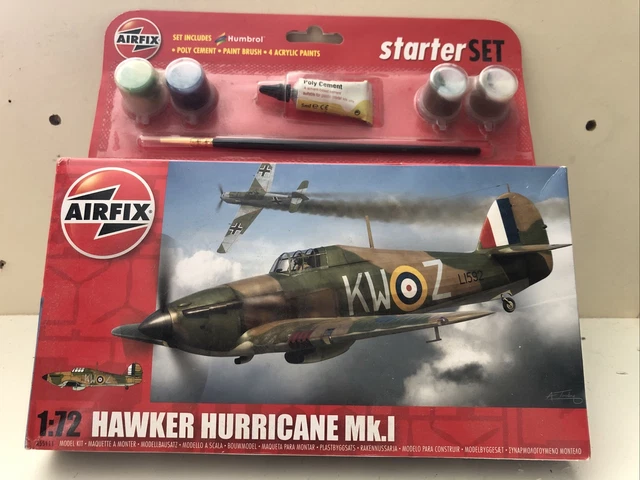 AIRFIX A55111 HAWKER Hurricane Mk.1 Starter Set Plastic Aircraft Model Kit 1:72 £3.99 - PicClick UK