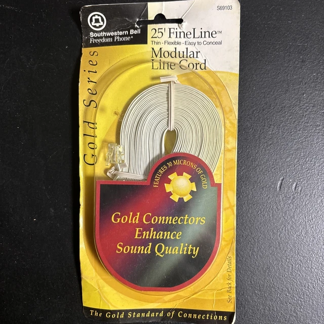 CABLE DE LÍNEA telefónica modular Southwestern Bell 25' línea fina ...