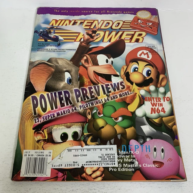 NINTENDO POWER MAGAZINE Power Previews Volume 86 July 1996 Poster Water ...