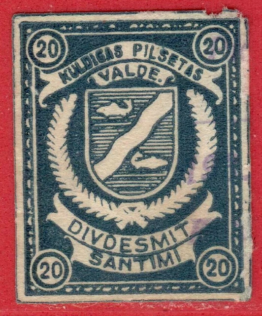 LETTLAND KULDIGA MUNICIPAL 20 Santimi Umsatz Briefmarke Gebraucht 916 ...