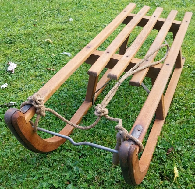 VINTAGE DAVOS WOODEN Sledge Excellent Condition £49.99 - PicClick UK