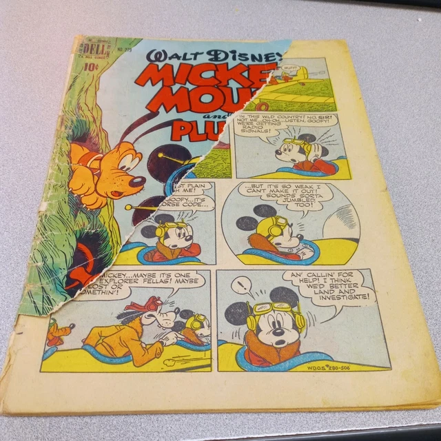 Mickey Mouse And Pluto Battle The Giant Ants 279 Dell Four Color 2094