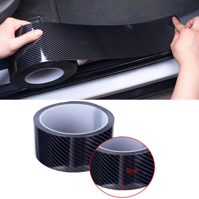 CARBON FIBER CAR Door Sill Scuff Plate Sticker Protector Part Decal ...