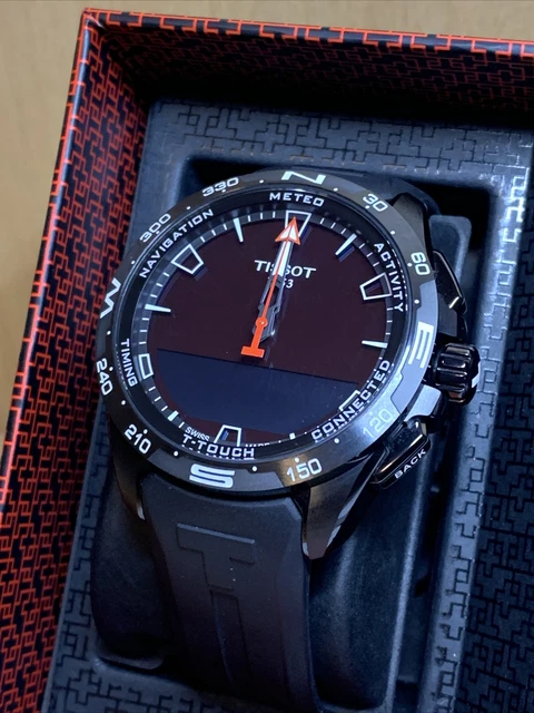 TISSOT T-TOUCH BLACK Dial Connect Solar Men's Watch t121420 Black BOX ...