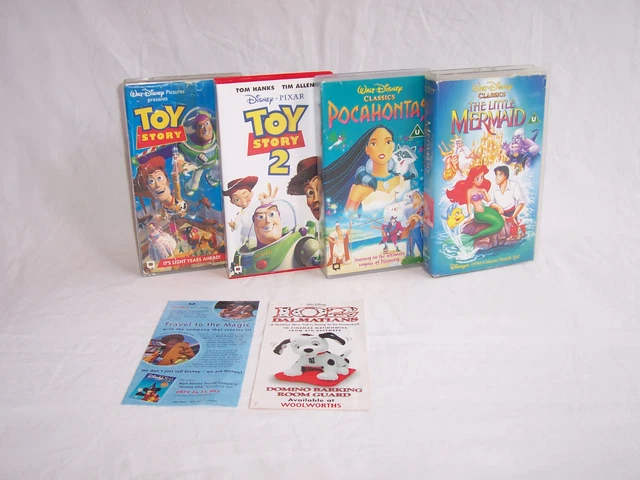 DISNEY 4 X Tape VHS Bundle (Toy Story 1 & 2, Pocahontas and The Little ...