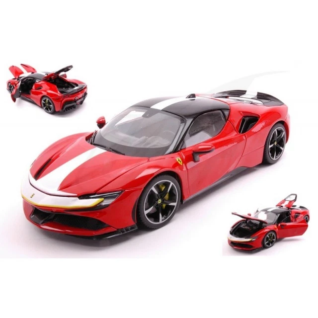 [FR] BURAGO FERRARI SF90 STRADALE ASSETTO FIORANO RED/WHITE SIGNATURE 1 ...