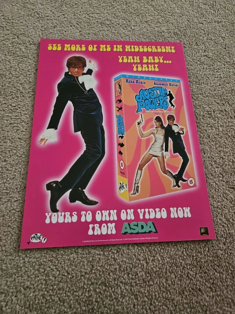 FRAMED MAGAZINE ADVERT 12X9" Austin Powers - Mike Myres, Elizabeth ...