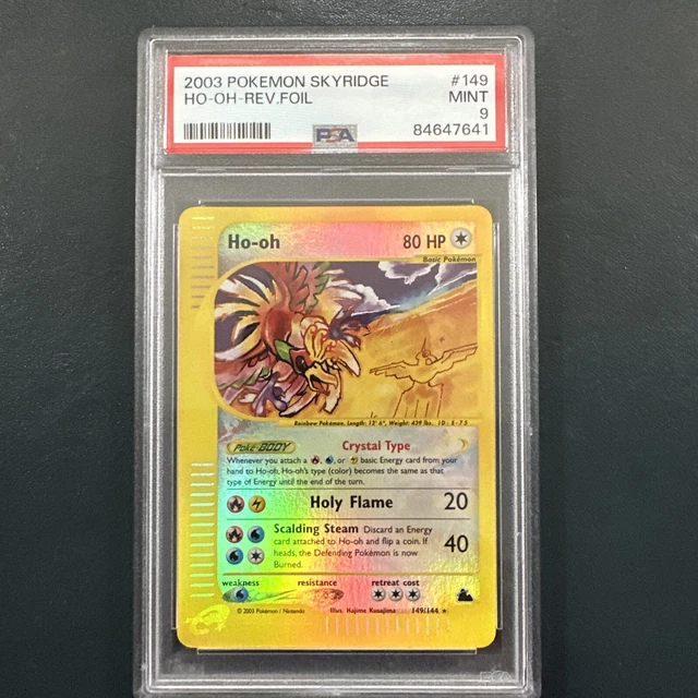 2003 POKEMON CRYSTAL Ho-Oh Skyridge HOLO REVERSE RARE Card 149/144 ...