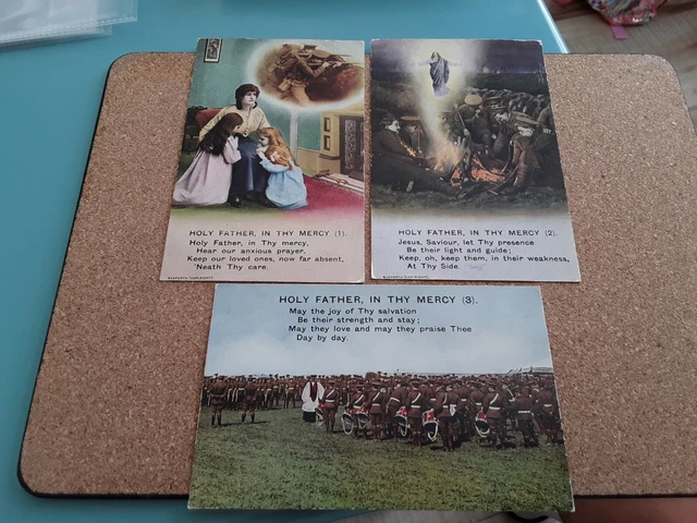 VINTAGE POSTCARDS BAMFORTH Holy Father In Thy Mercy. 4841/1,2&3 War ...