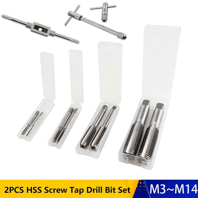 KIT FILETTATURA FILETTATURA punta trapano metrica mano rubinetti flauto dritto EUR 2,76 ...