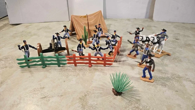 WESTERN TIMPO TOYS Steckfiguren 14 Figuren ACW Nord & Südstaaten im ...