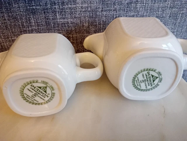 VINTAGE DUDSON ARMORLITE Vitrified Cream &Milk Jugs..Made In Stoke-On ...