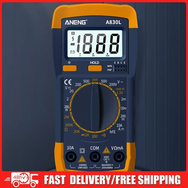 A830L DIGITAL MULTIMETER Amper Gauge Buzzer Manual Range Measuring ...