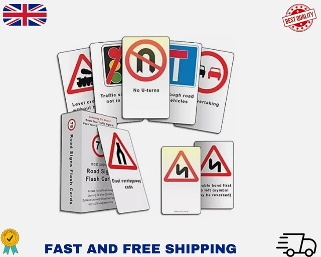DRIVING FLASH CARDS UK 2025 Highway Code Road Signs DVLA Theory Test ...
