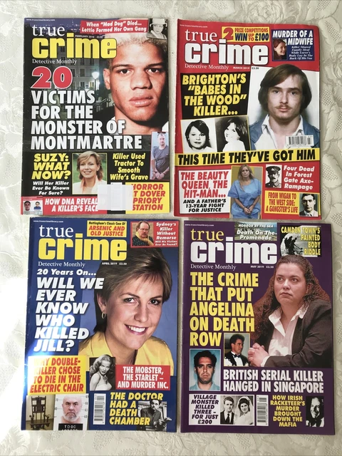 VINTAGE TRUE CRIME Detective Monthly Magazines x 4 Feb/March/April/May ...