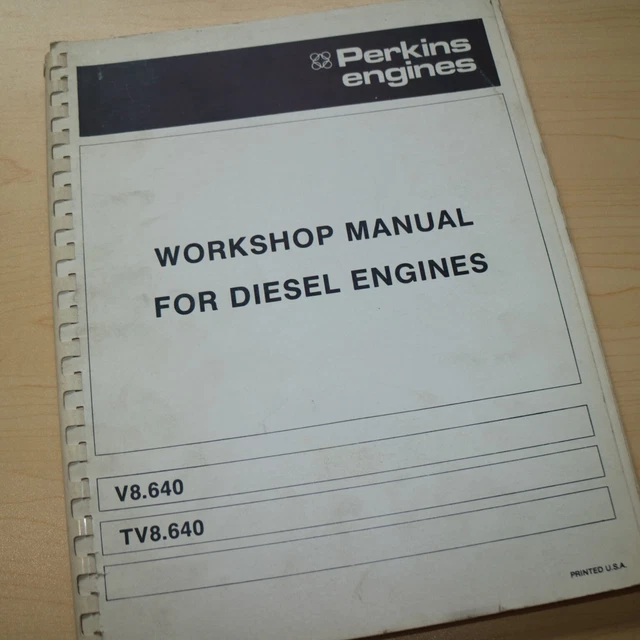 PERKINS V8.640 TV8.640 Diesel Engine Service Manual repair shop ...