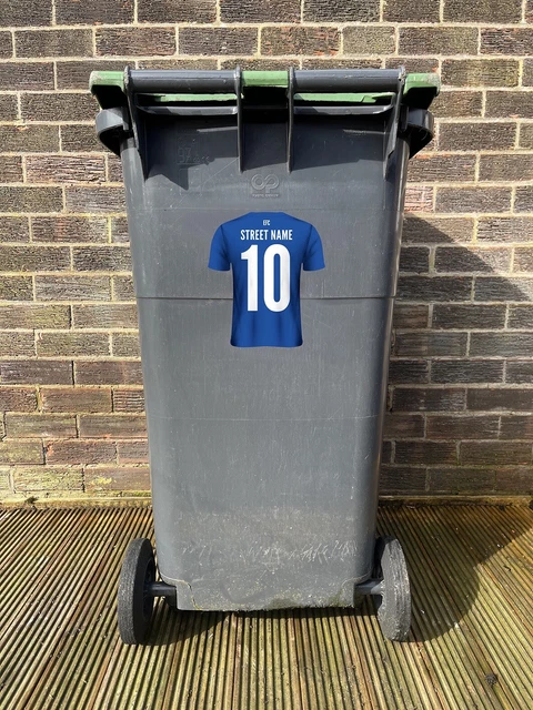 EVERTON HOME SHIRT Wheelie Bin Stickers With Number And Street Name £12 ...